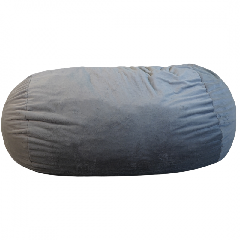 Pouf long géant déhoussable fausse fourrure BANANAIR gris clair 160 cm ...