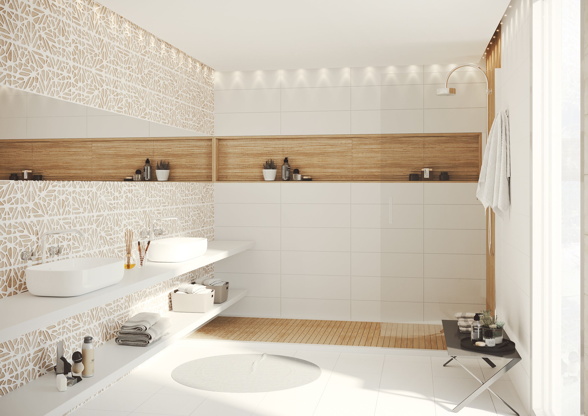 Carrelage mur intérieur Blanc Mat 31x61 | Leroy Merlin