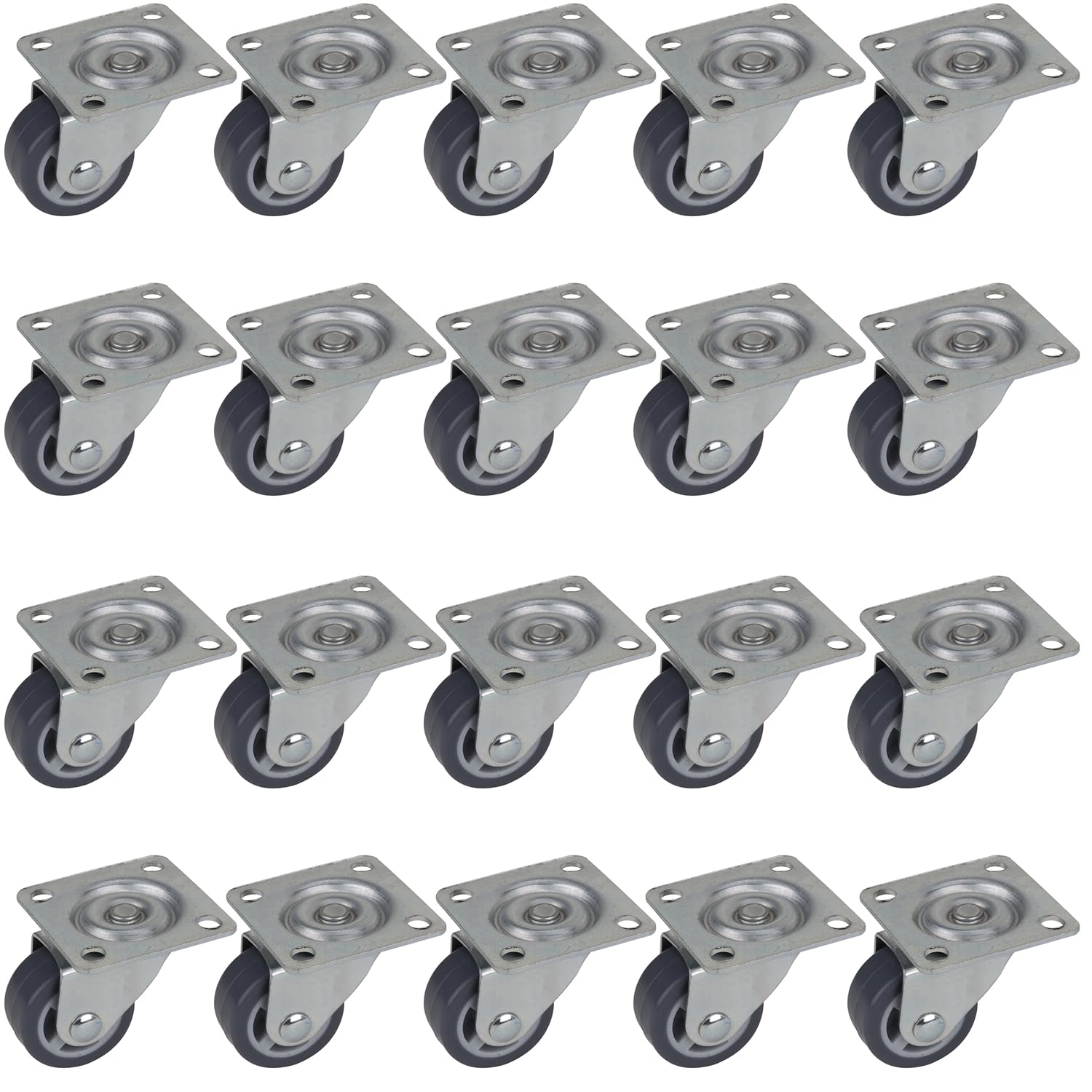 Juego de ruedas giratorias para muebles con 20 ruedas TPE, placa con ...