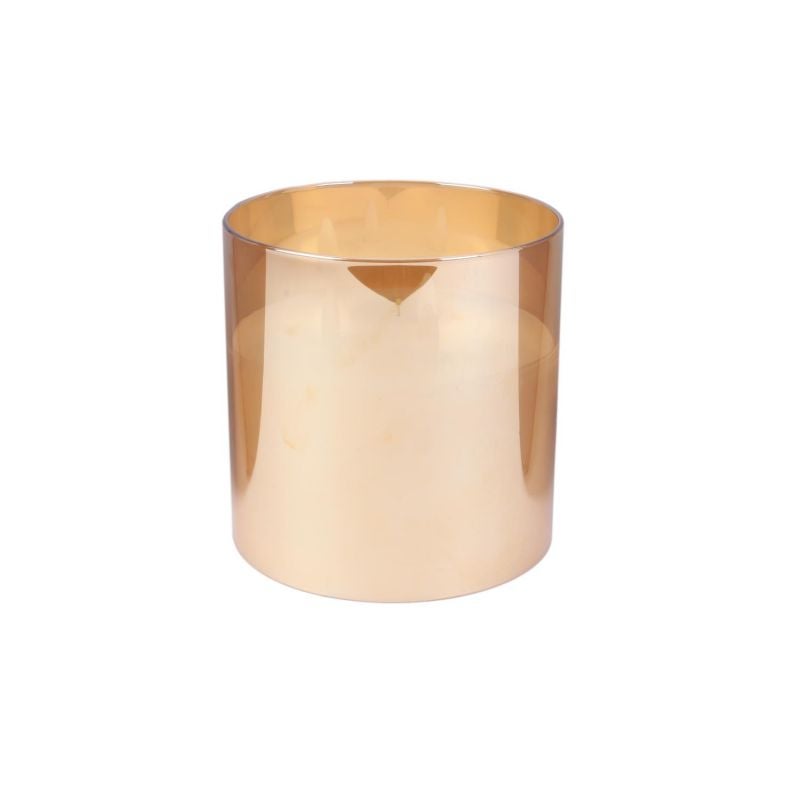 Paris Prix - Bougie Ronde Led "verre" 15cm Ambre | Leroy Merlin