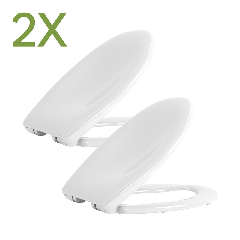 Pack de 2 Asientos de Inodoro AquaWise, Tapa WC con Cierre Suave Soft ...