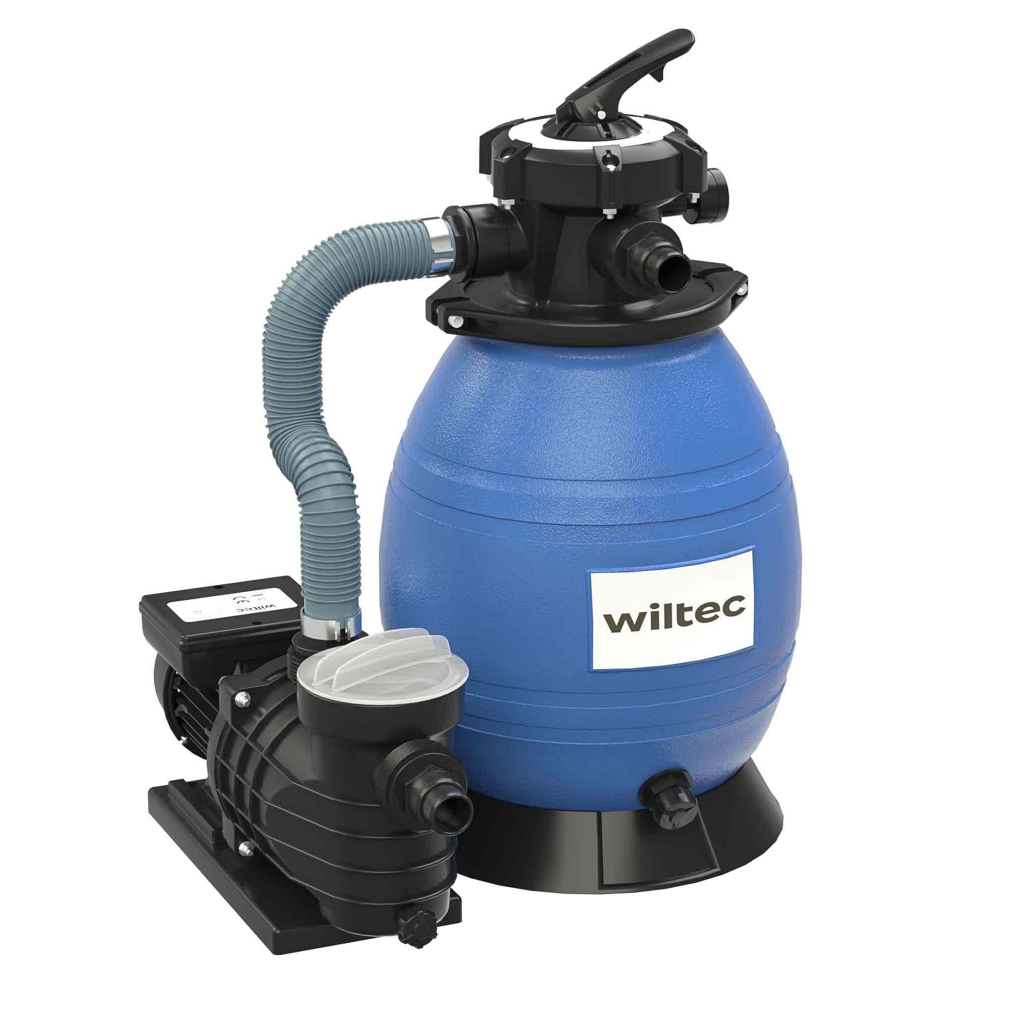 Wiltec Sistema de filtro de arena 370W tanque de filtrado 26l y bomba ...