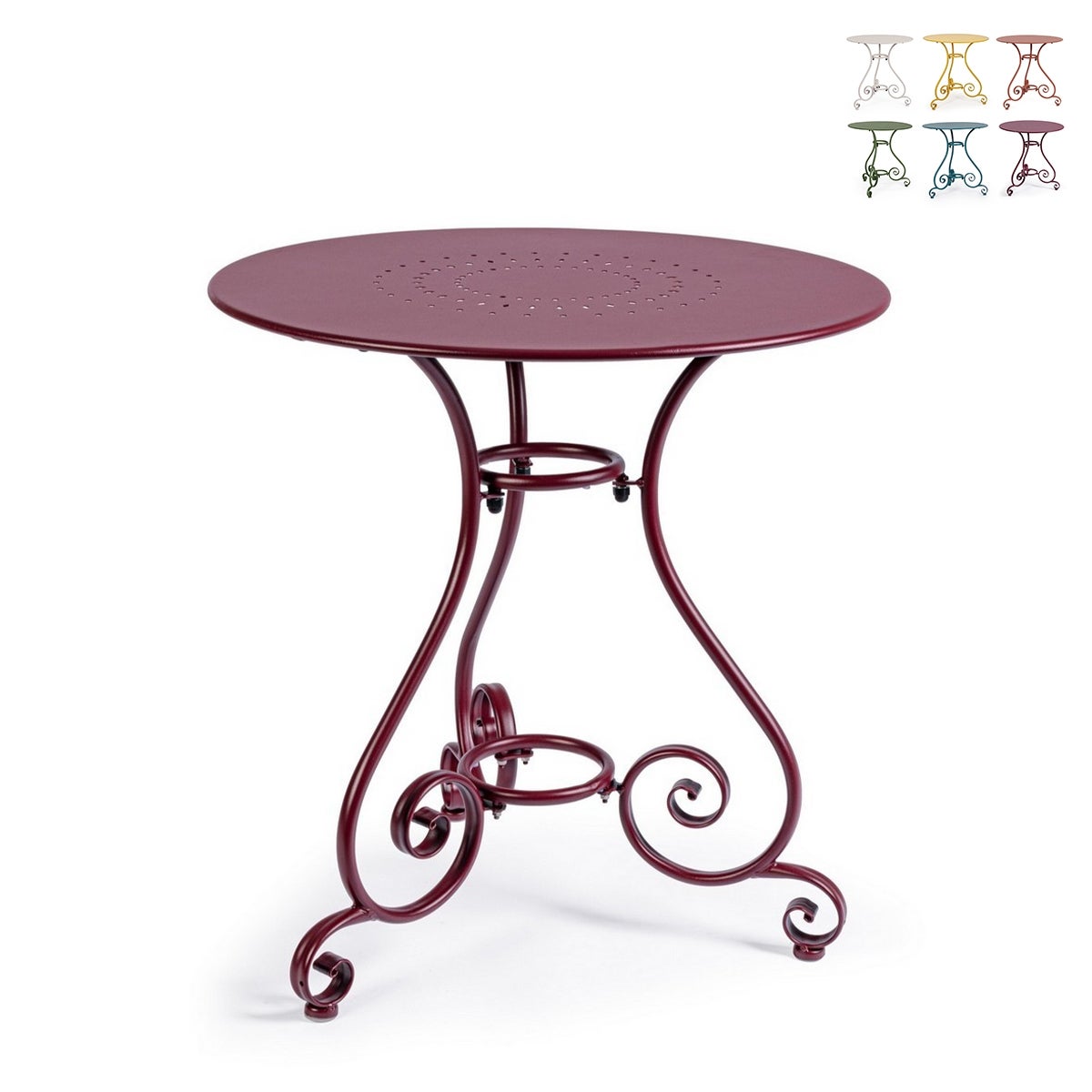 Mesa de exterior redonda 70cm 3 patas estilo shabby chic Etienne ...