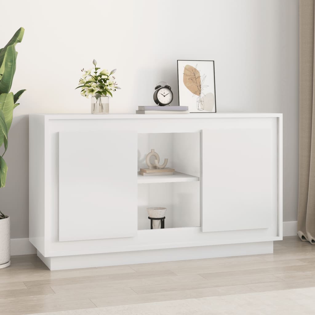 Maison Exclusive Credenza Bianco Lucido 102x35x60 cm in Legno Multistrato Leroy Merlin