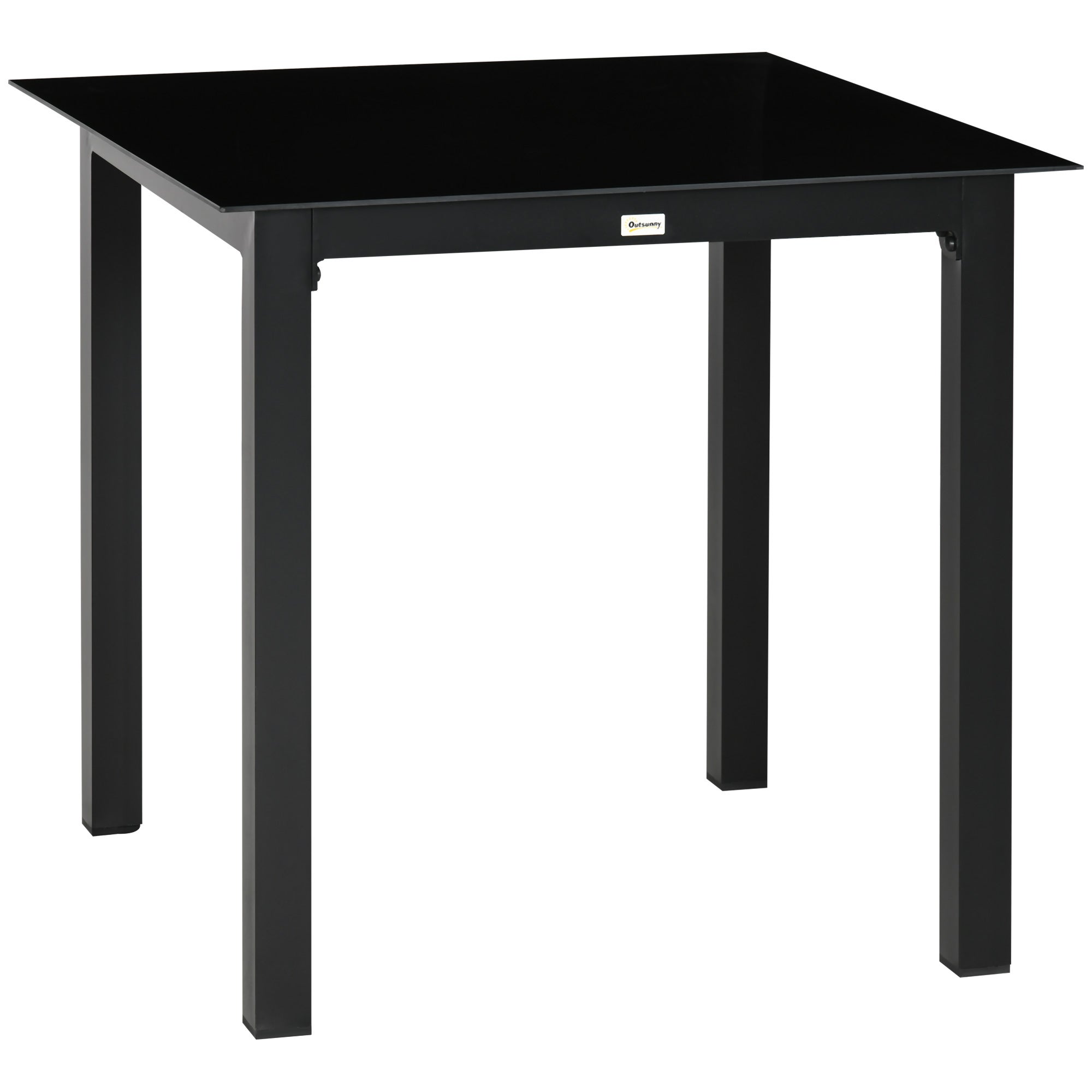 Table de jardin carrée pour 4 personnes, table de patio avec plateau en ...