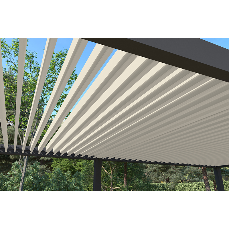 Pérgola bioclimática motorizada Ombréa 4x8 m autoportante – Antracita y ...