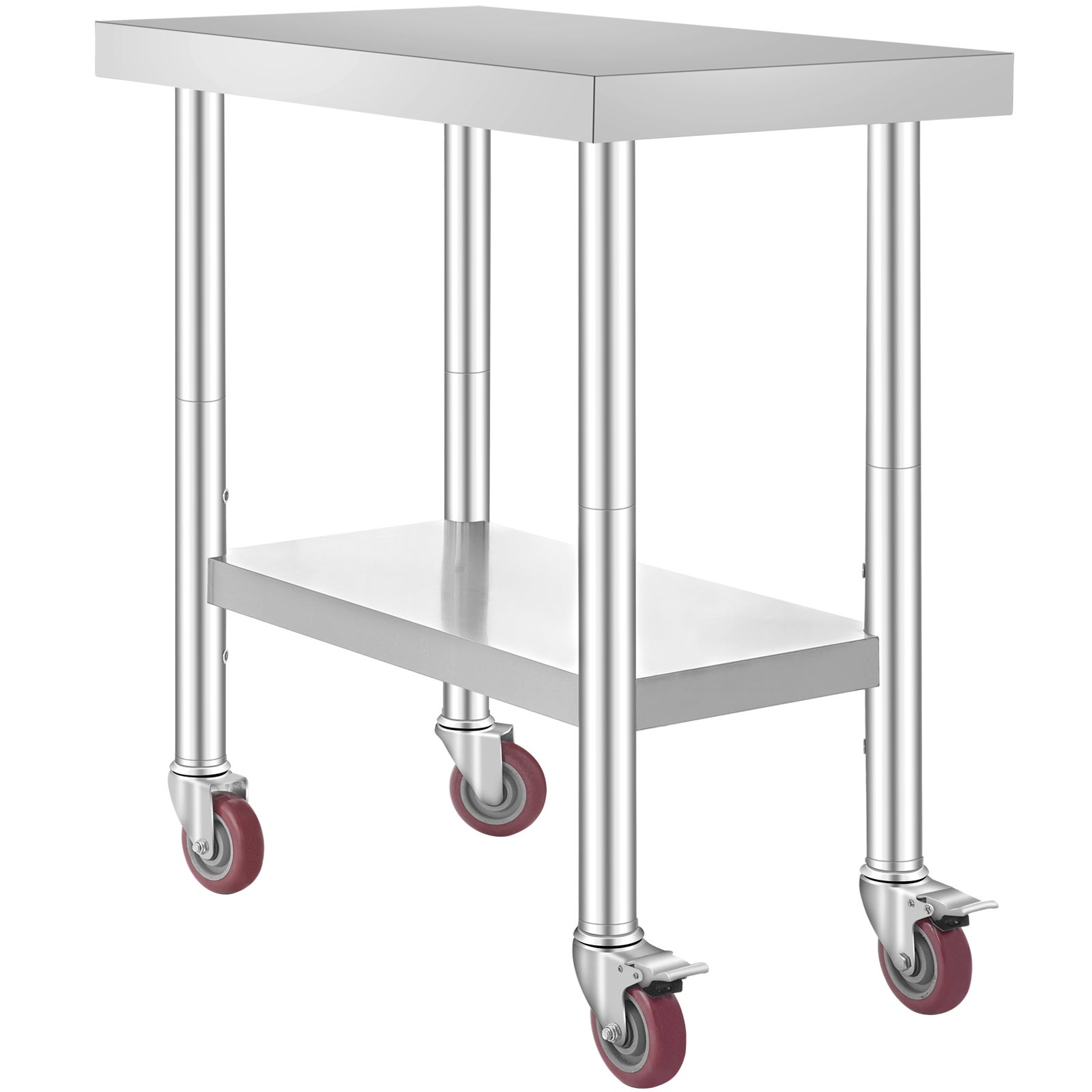 Table de travail en acier inox 30x18x34 po, capacité de 700 lb, 4 roues ...