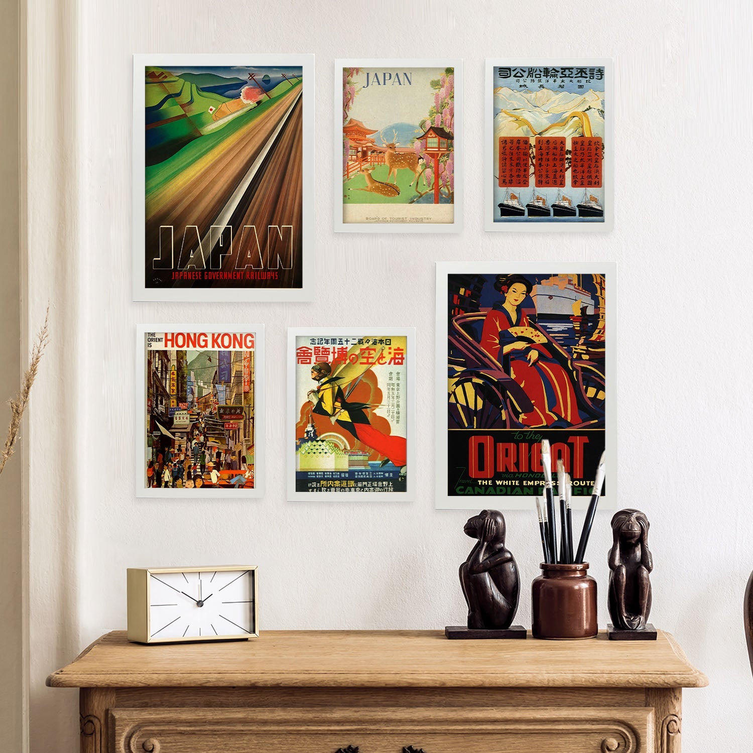 Asie Affiches. Illustrations En Couleur De Panneaux Publicitaires ...