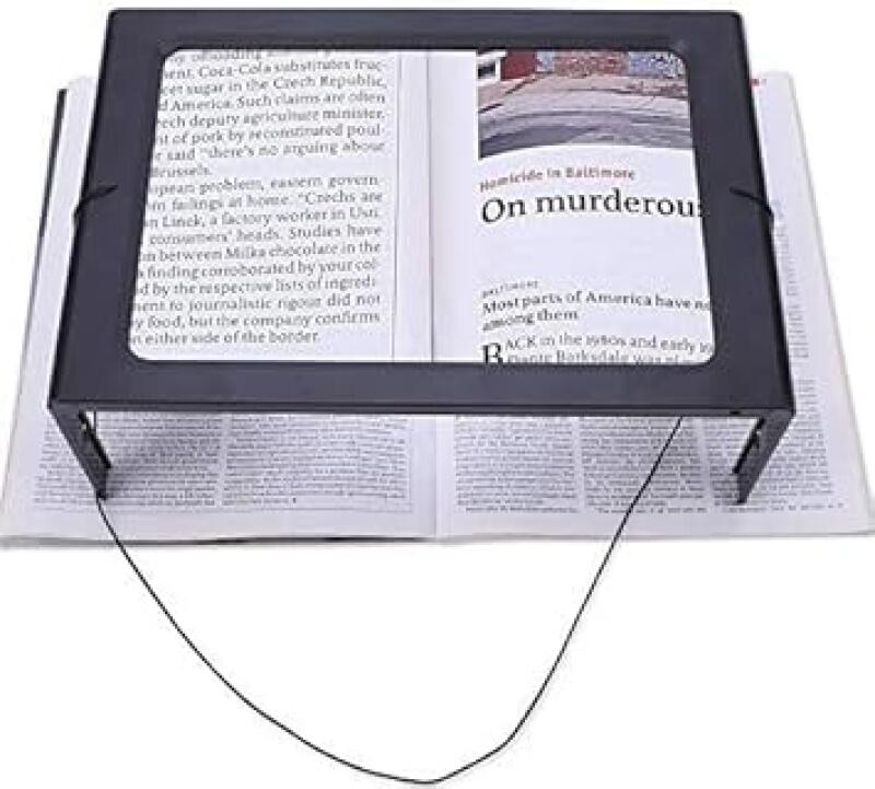 Loupe mains libres rectangulaire grand format, loupe pleine page ...