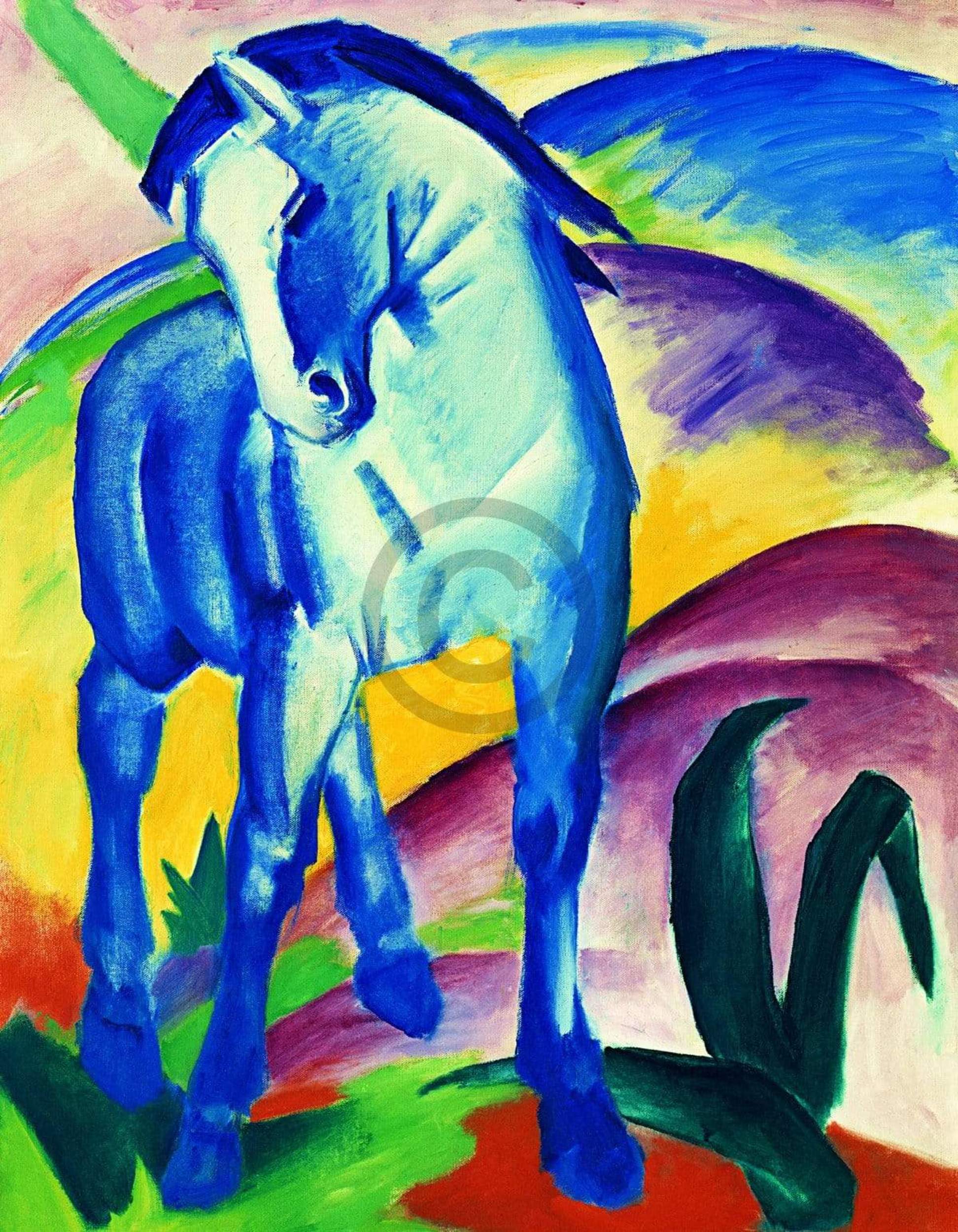 Affiche Art Franz Marc - Blaues Pferd I 70x90cm | Leroy Merlin