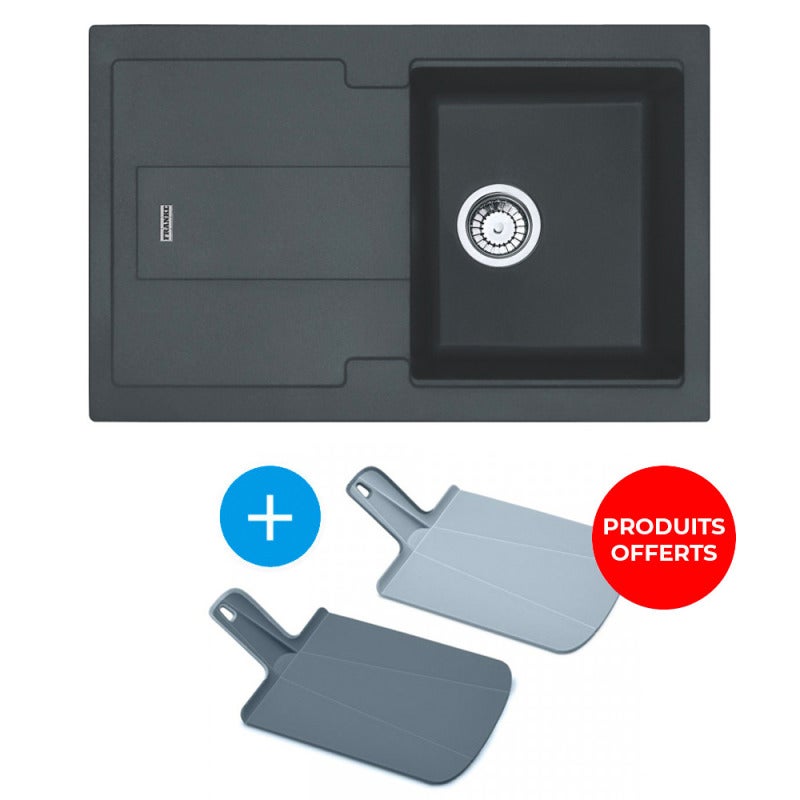 Franke Belize - BLG 611-78 Evier 78x50cm, Fragranit+, Graphite + Lot de ...