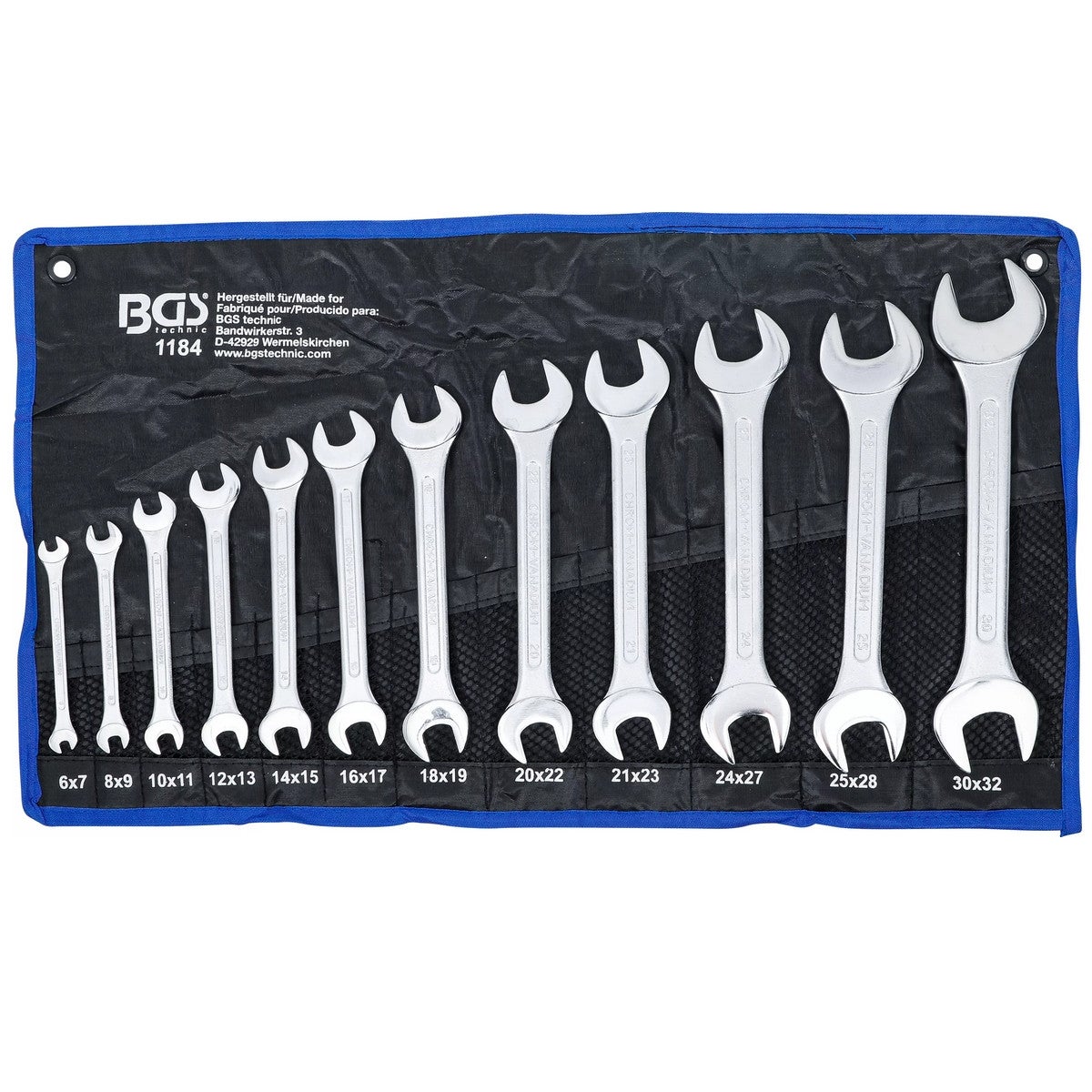 JEU DE 12 CLES PLATES DOUBLE FOURCHES DE 6 x 7 mm à 30 x 32 mm CHROME ...