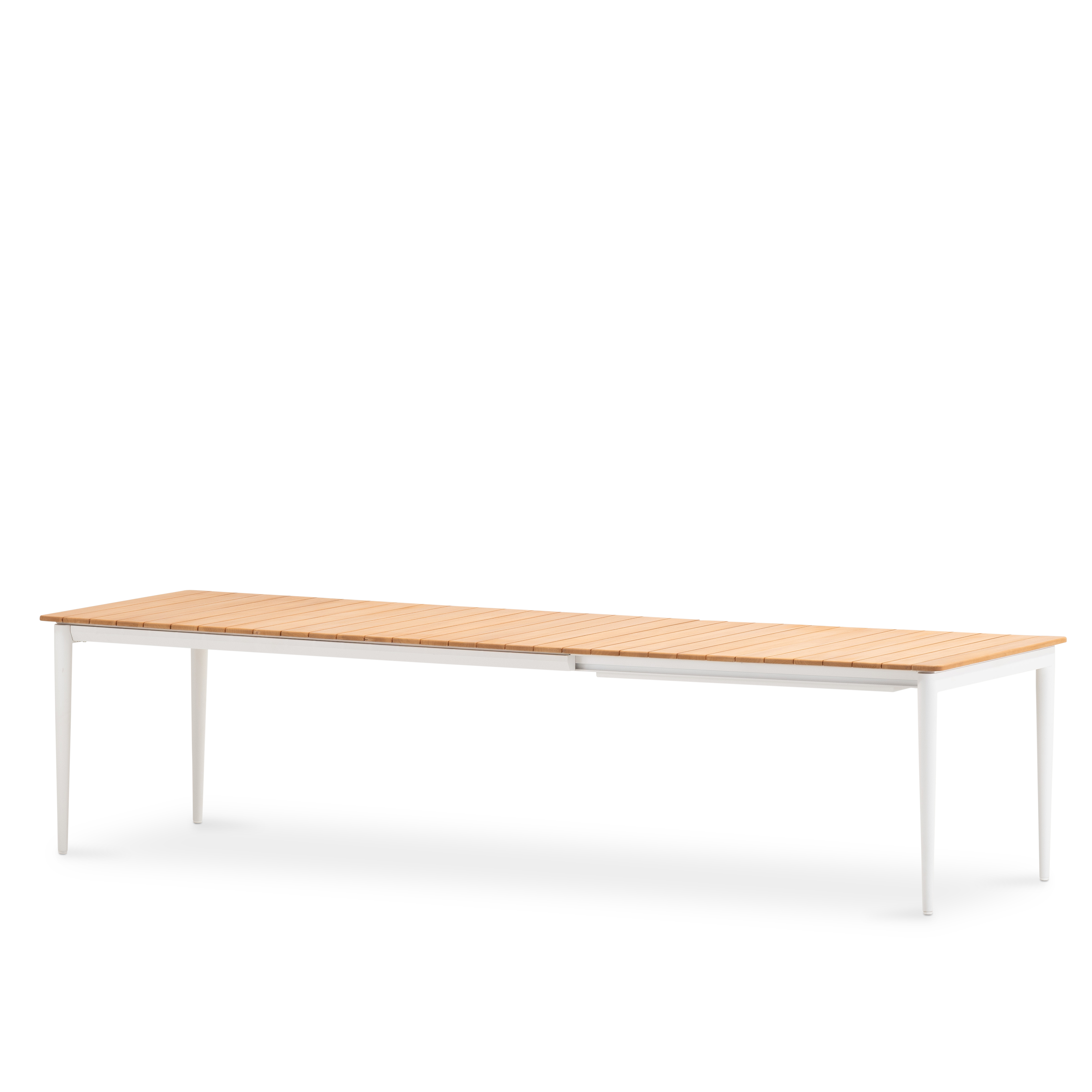 Tavolo allungabile in teak e alluminio bianco 200/260/320x100 - Ottawa ...