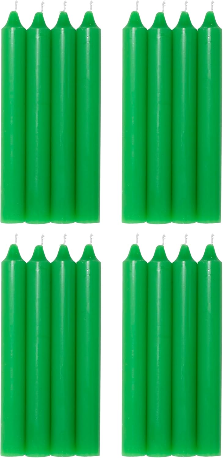 COM-FORT HOUSE- Vela de mesa Verde - Pack velas de 16 Unidades - Velas Decorativas Sin Perfume ...