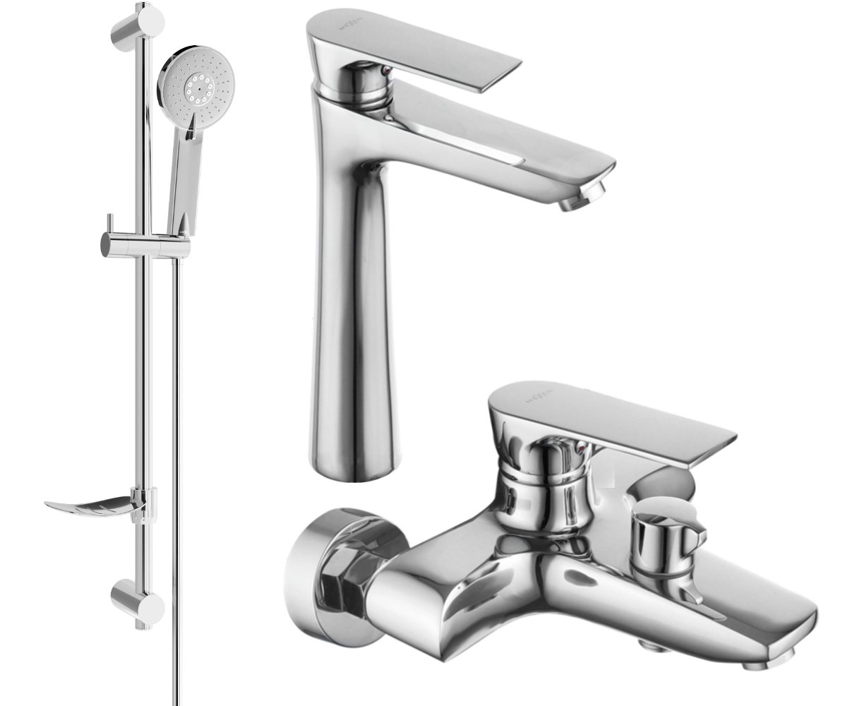 Mexen Axel DF40 ensemble de bain, chrome - 73813DF40-00 | Leroy Merlin