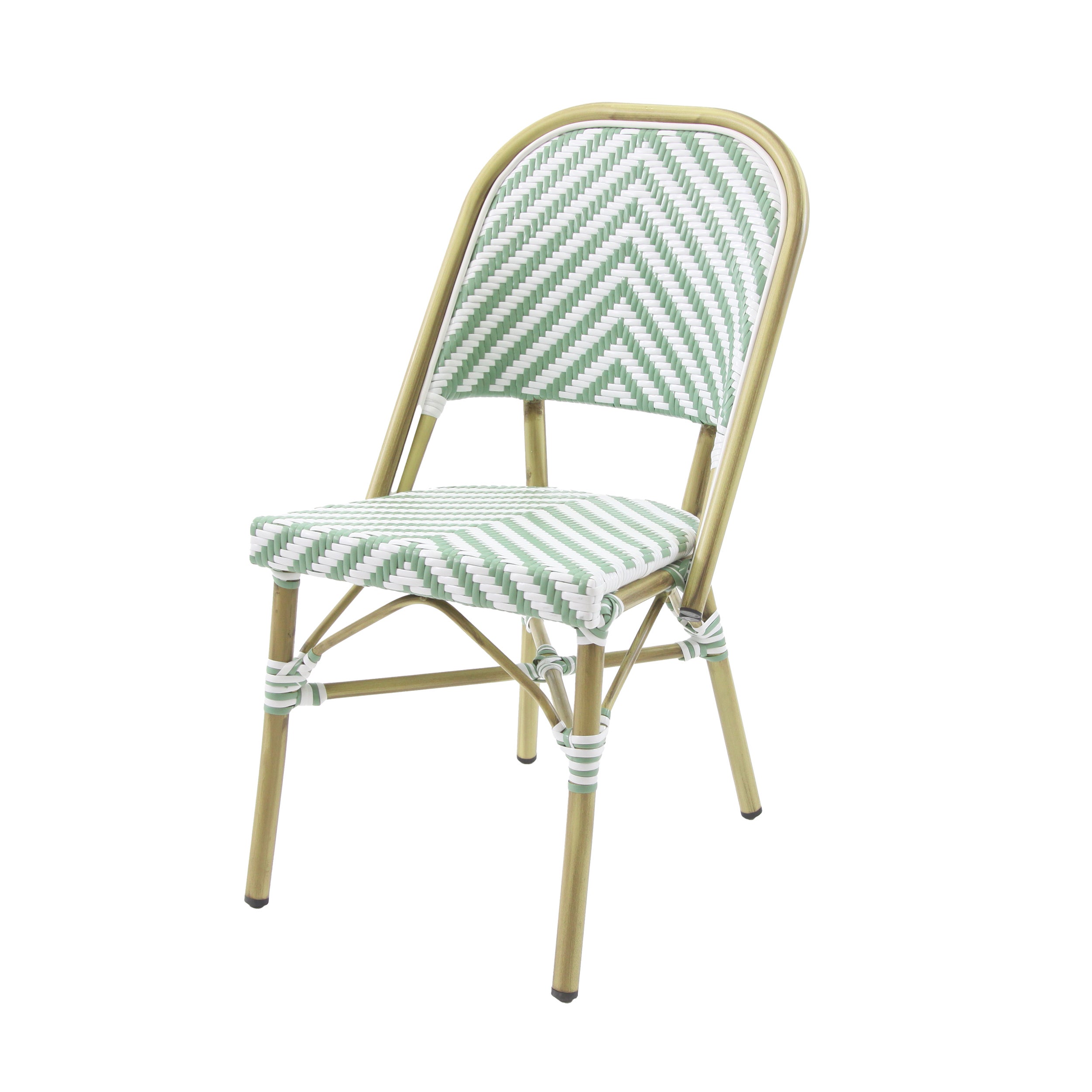 Chaise de Bistrot en Rotin Paris - Lot de 2 - Veba - Vert Clair - l4.7 ...
