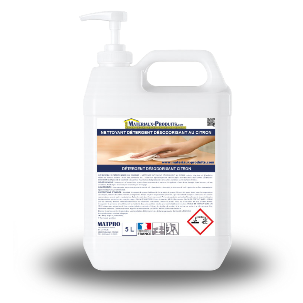 Nettoyant détergent désodorisant au citron Bidon de 5 L livré avec une ...