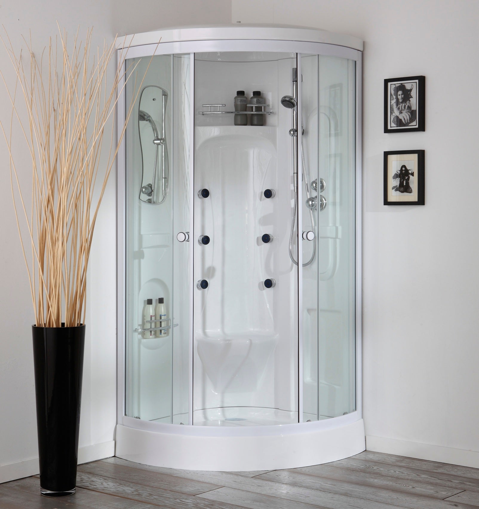 CABINA DE DUCHA VESUVIO 90X90 CON HIDROMASAJE Y BAÑO TURCO | Leroy Merlin