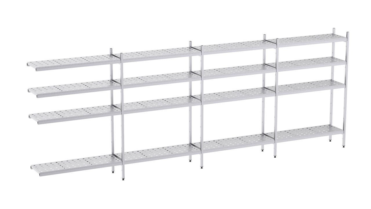 Rayonnage en Acier Inoxydable d'Angle Clayettes Perforées - 6020 à 6520 ...