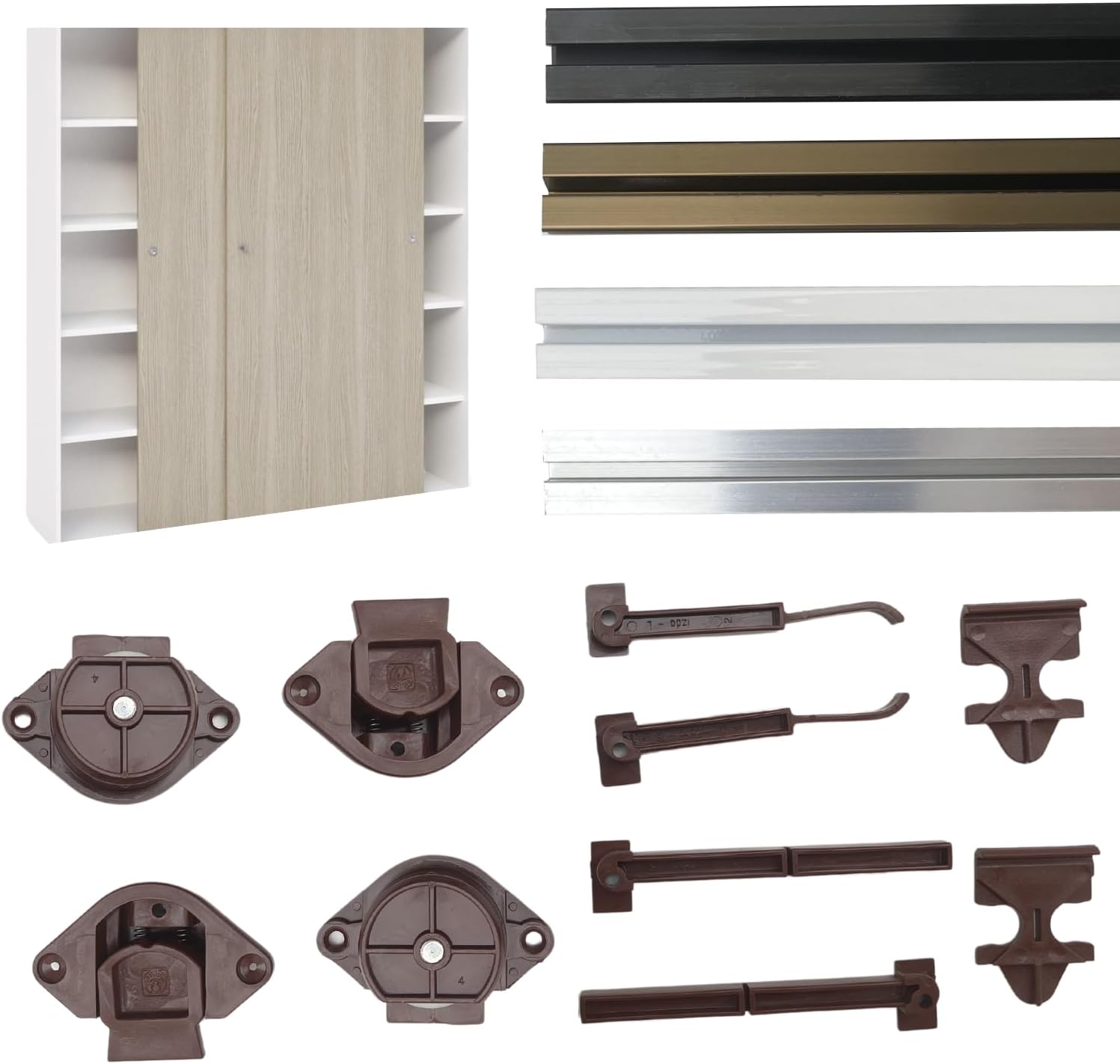 1 PUERTA DE ALUMINIO - Kit de herrajes para puerta corredera de armario ...