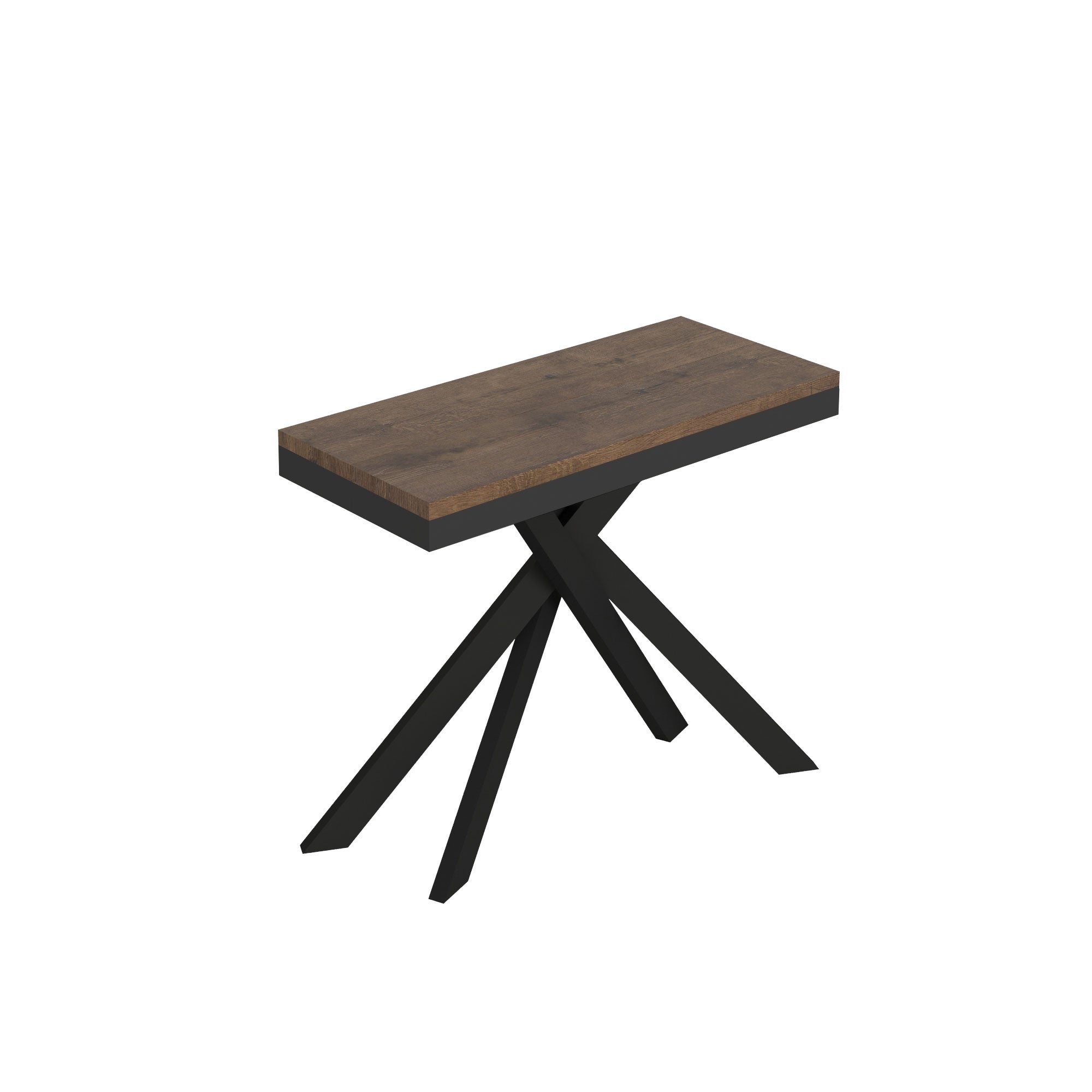 Console extensible 90x40/300 cm Saki Evolution noyer structure anthracite | Leroy Merlin