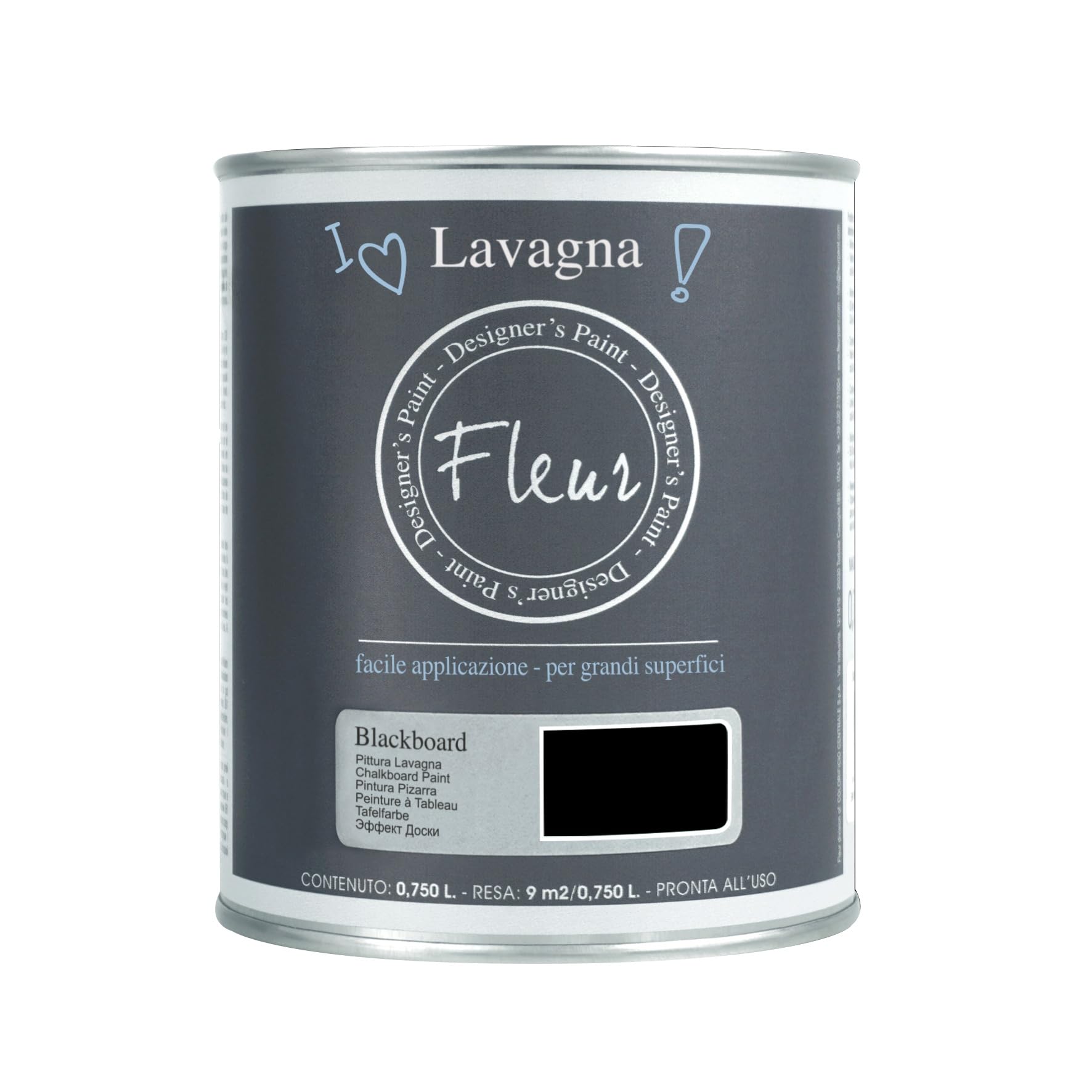 FLEUR DESIGNER'S PAINT | Pittura Effetto Lavagna, 0,750 litri, F77 ...