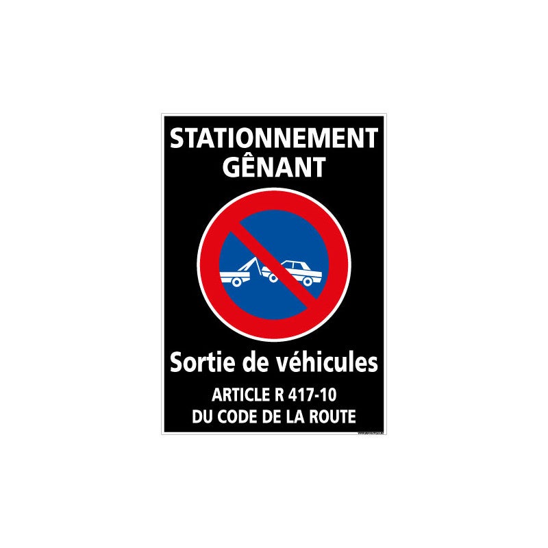 PANNEAU STATIONNEMENT GÊNANT (L0294) 150 x 210 mm Matière PVC | Leroy ...
