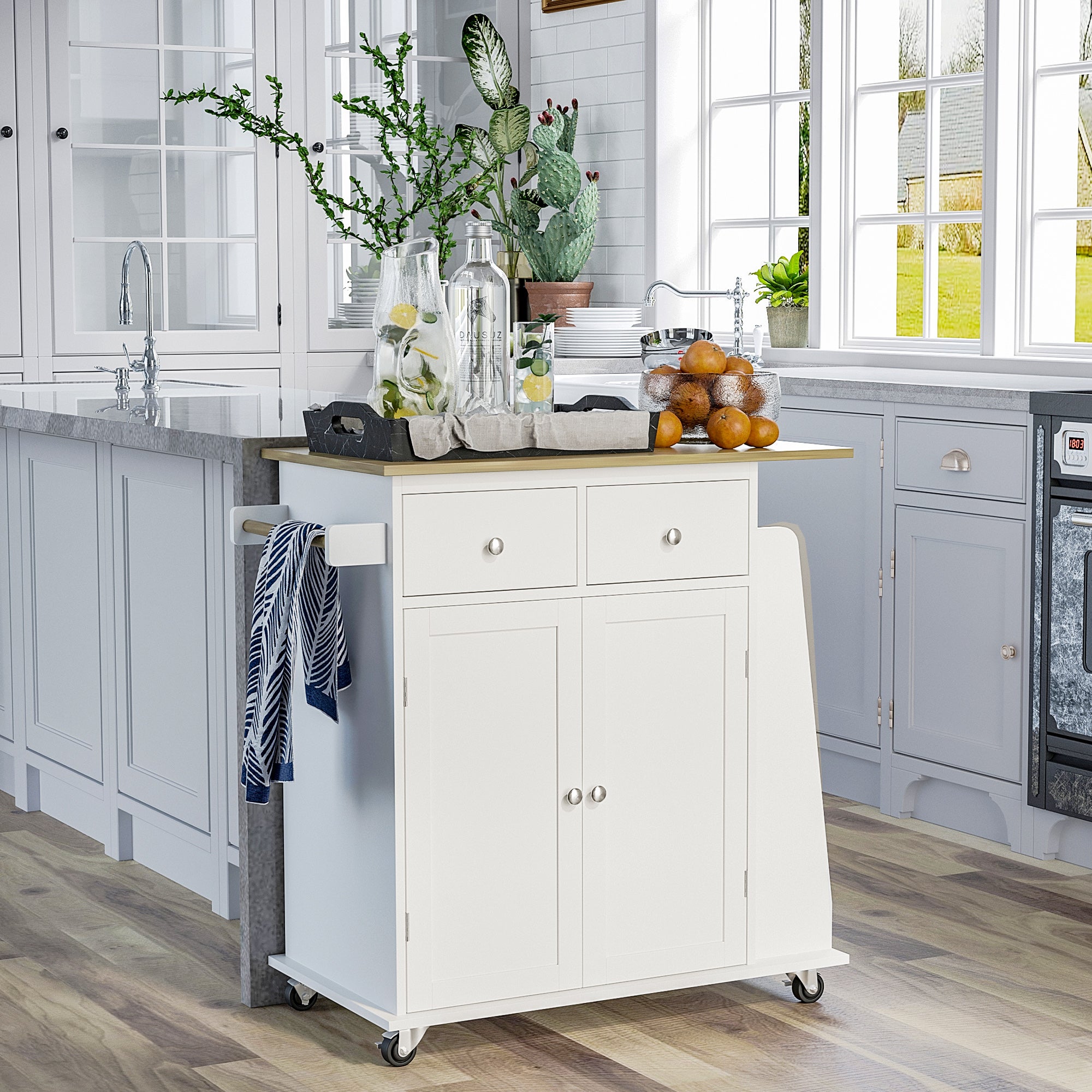 Carrito de cocina de 3 niveles con especiero y 4 ruedas, fabricado en ...