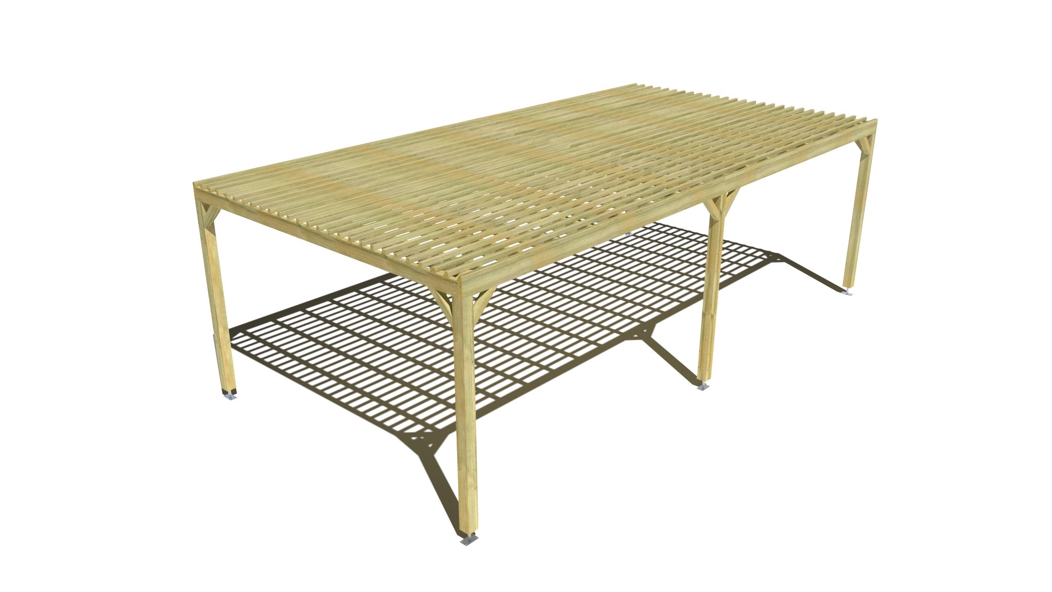 Pergola bois • 8m x 4m • indépendante • sens profondeur • lattage bois ...