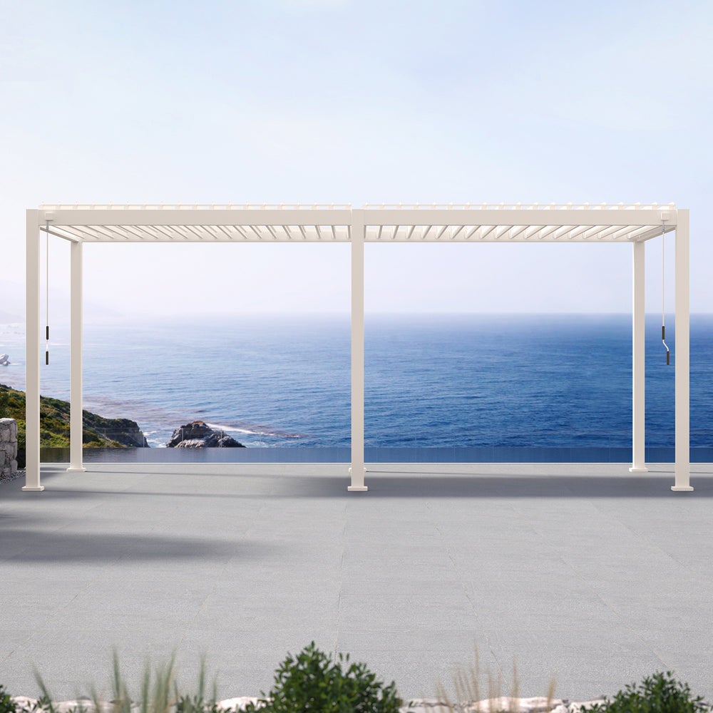 Pergola bioclimática de aluminio autoportante de 3 x 6 m de latte con ...