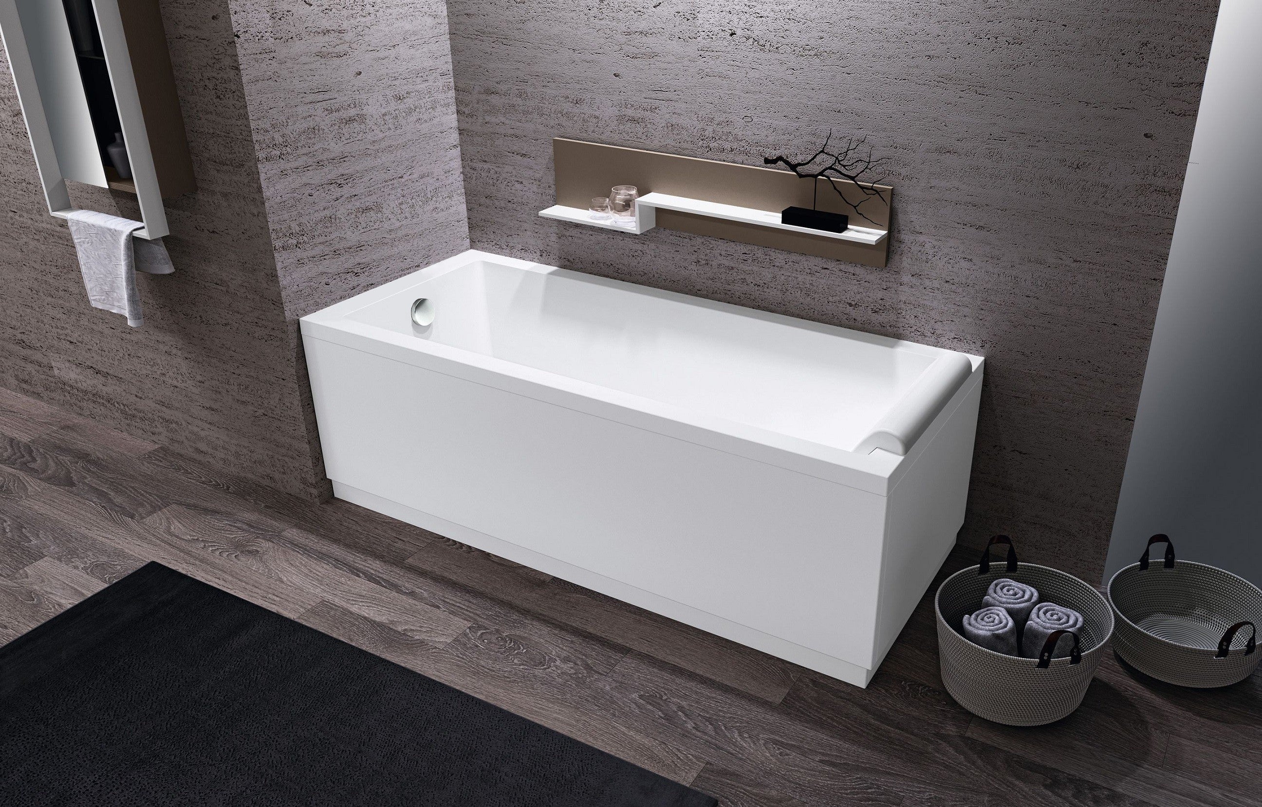 Baignoire rectangulaire sans bain à remous Novellini CALOS 2.0 - 170 x ...