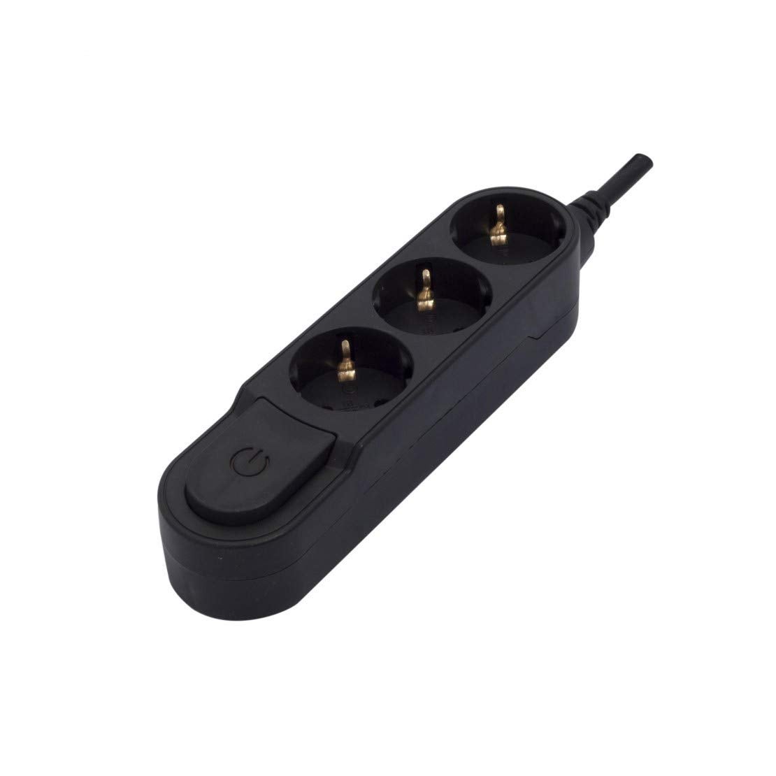 Multipresa design 3 X 16 A con interruttore - 1,5 m - Nera (SCH ...