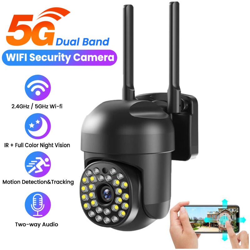 Camera de Surveillance exterieure PTZ IP 5G Wifi HD 2MP Full Color avec AI, suivi automatique et ...