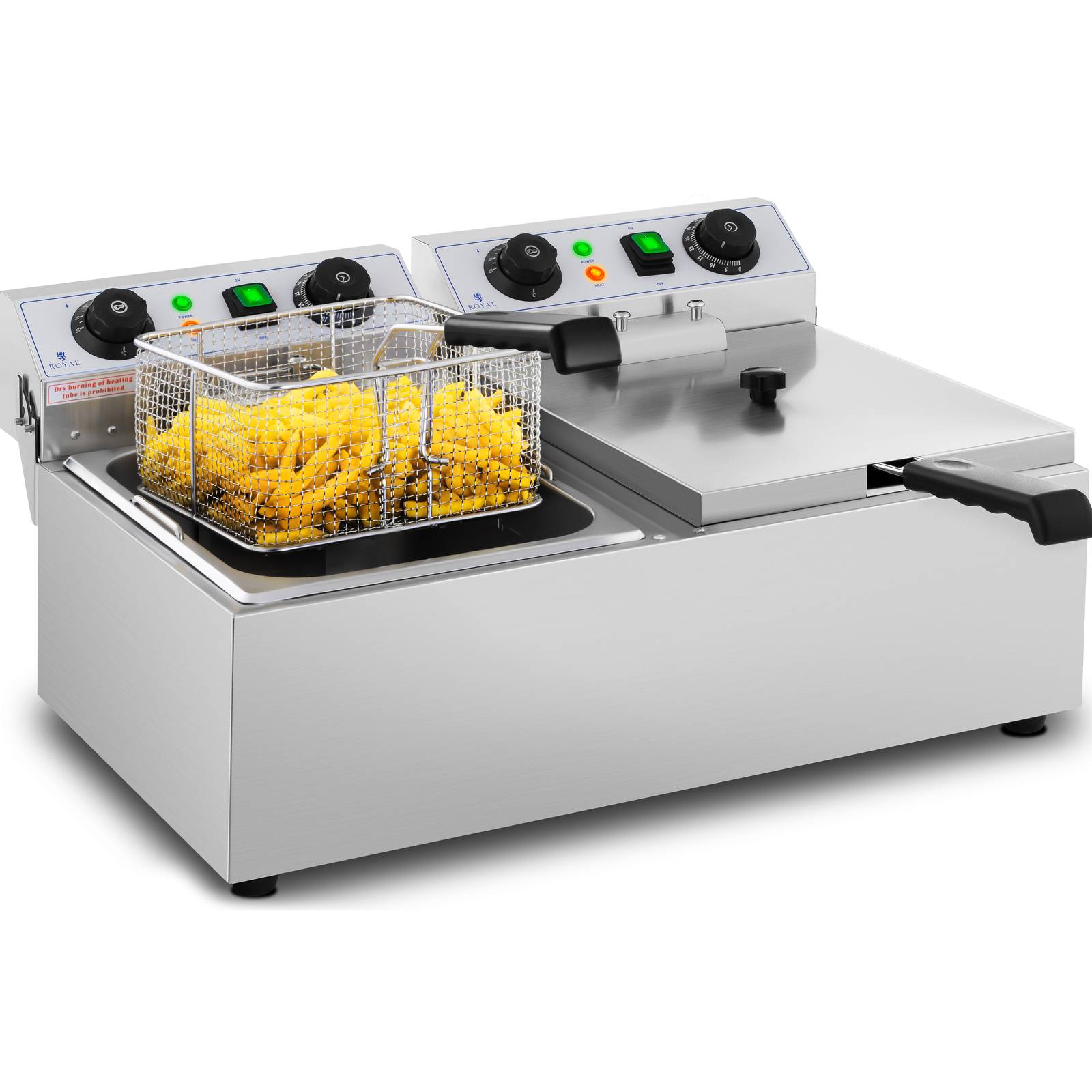 Friteuse électrique - Royal Catering - Puissance : 2 x 3 200 W ...