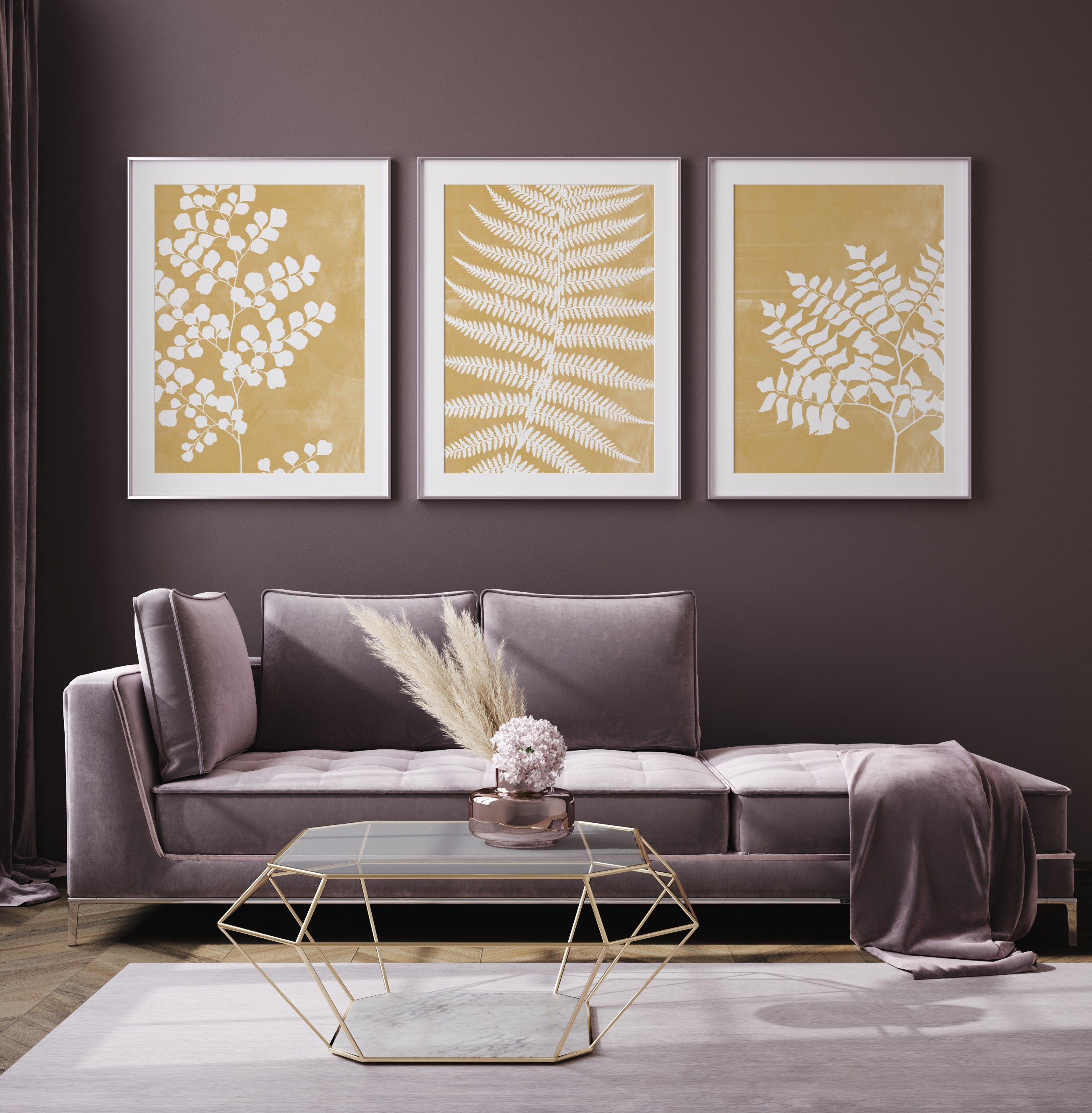 Lámina decorativa para enmarcar YELLOW FERN II 30x40 cm | Leroy Merlin