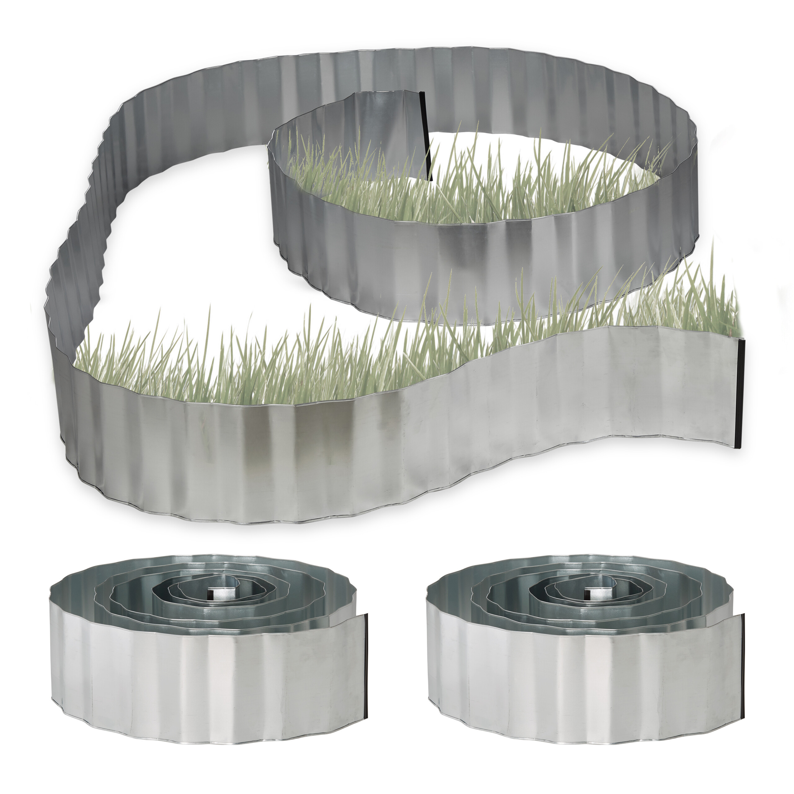 3x Bordures de jardin métal galvanisé pour massifs allées plantes ...