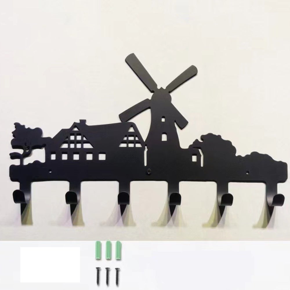 Perchero de pared con 6 ganchos, perchero metálico para colgar abrigos ...