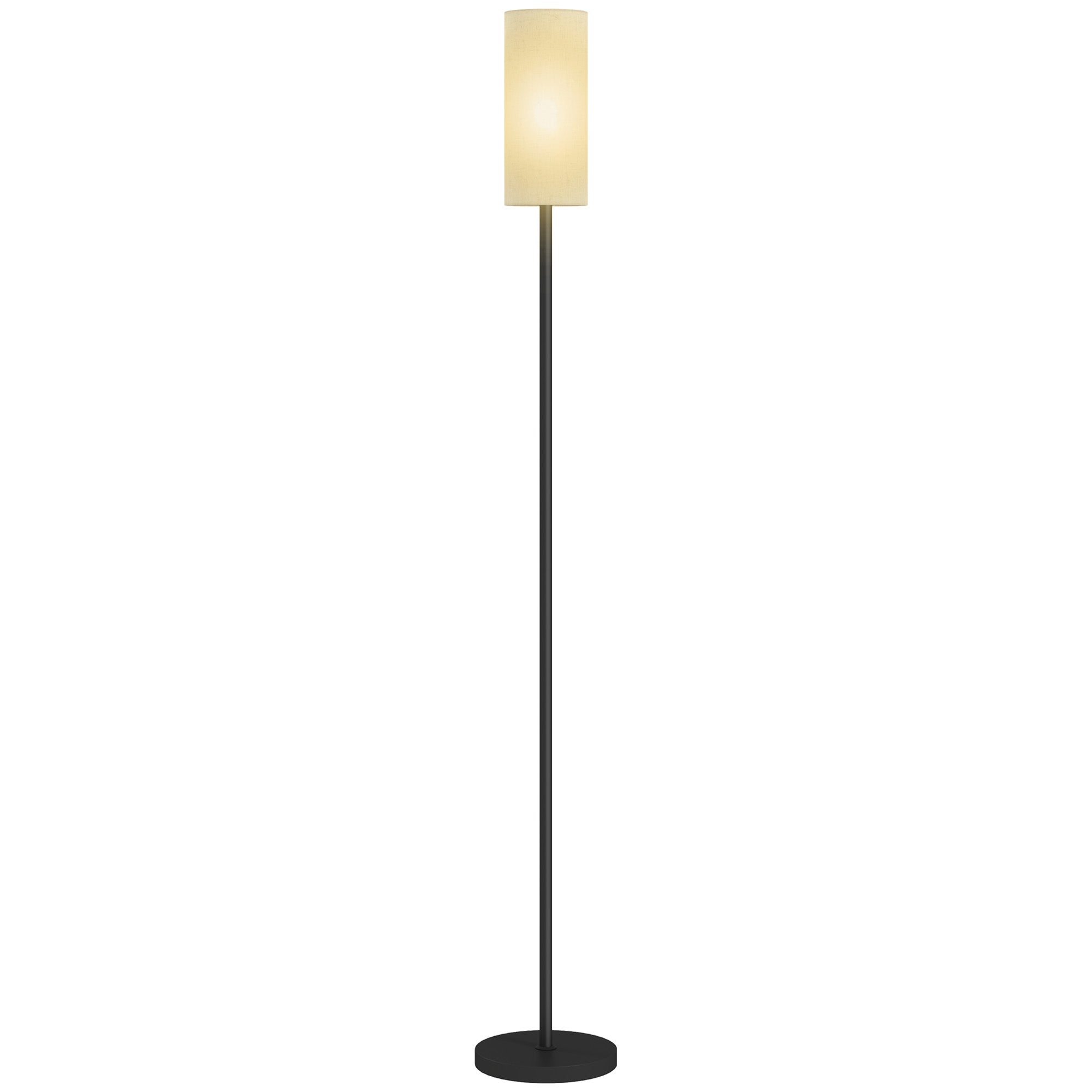 Table lamp, shade in linen optics, metal rod, foot switch, white ...