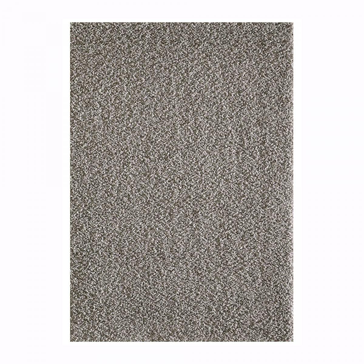 Tapis longs poils shaggy 60x110 rectangle tissé gris clair motif uni SIMPLE | Leroy Merlin