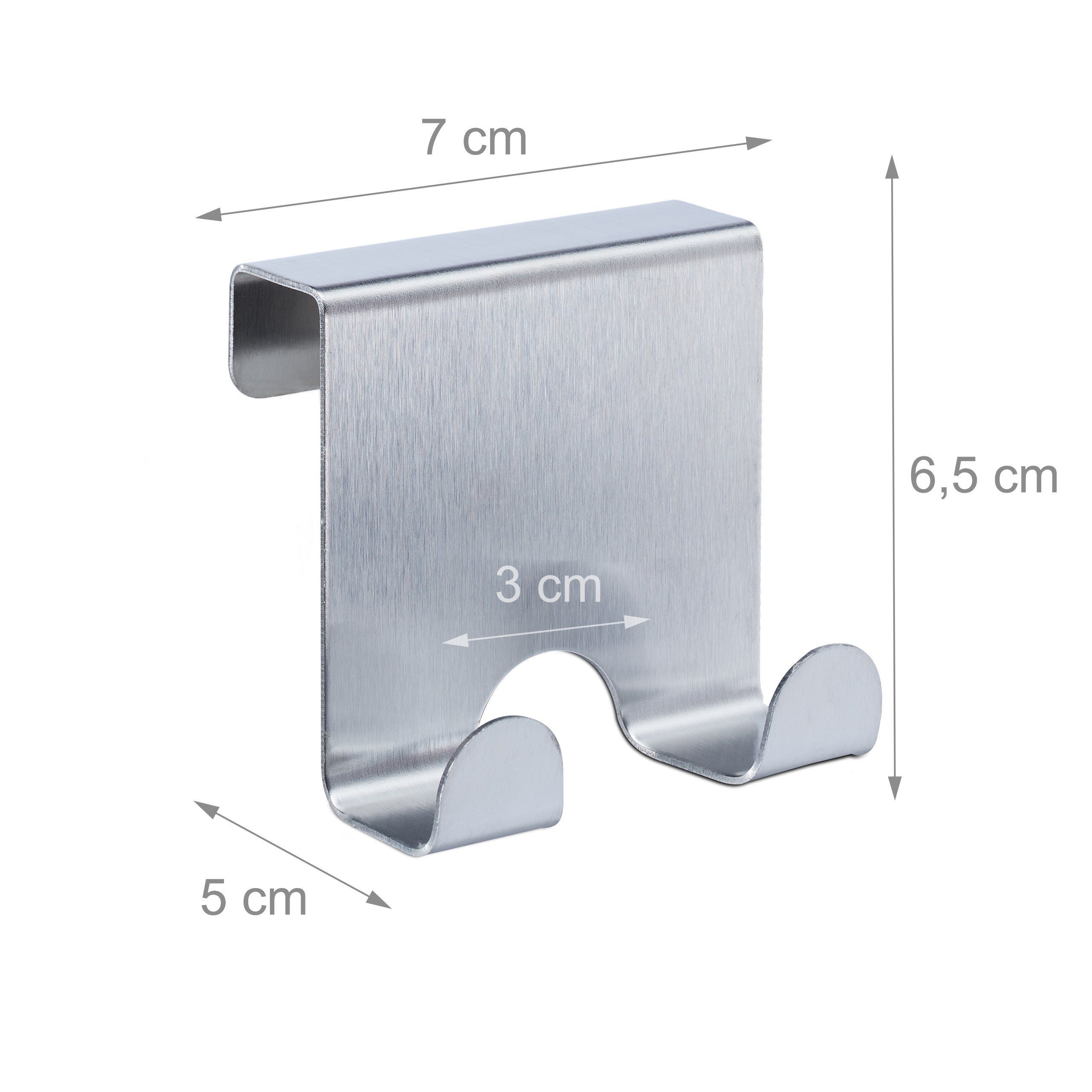 Relaxdays Lot de 4 patères de porte, acier inoxydable, doubles crochets ...