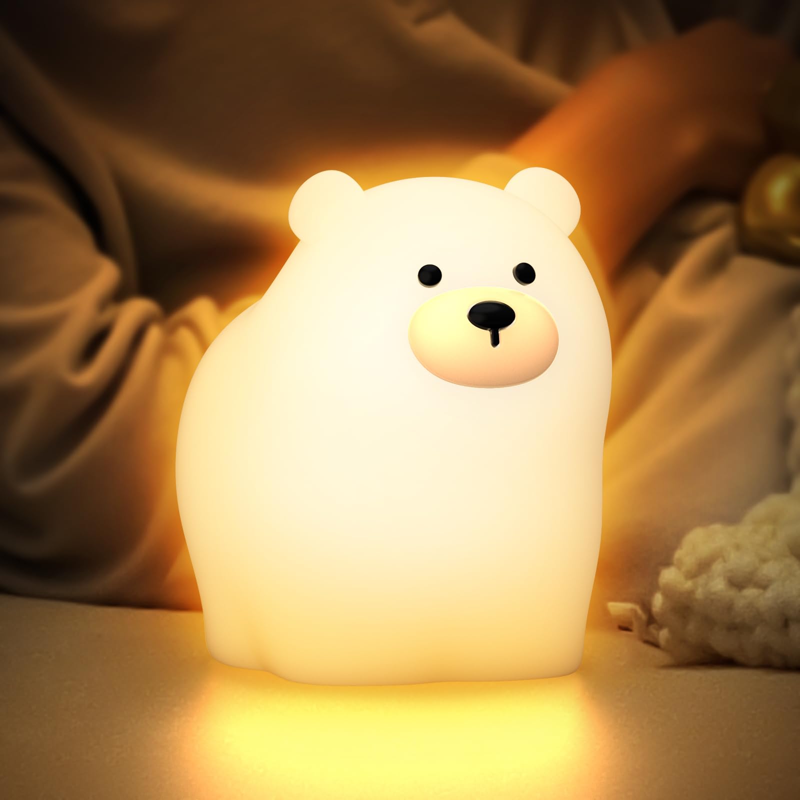 Mignon LED Veilleuse para Niños,Lampe de Cheve Oso Polar con Control ...