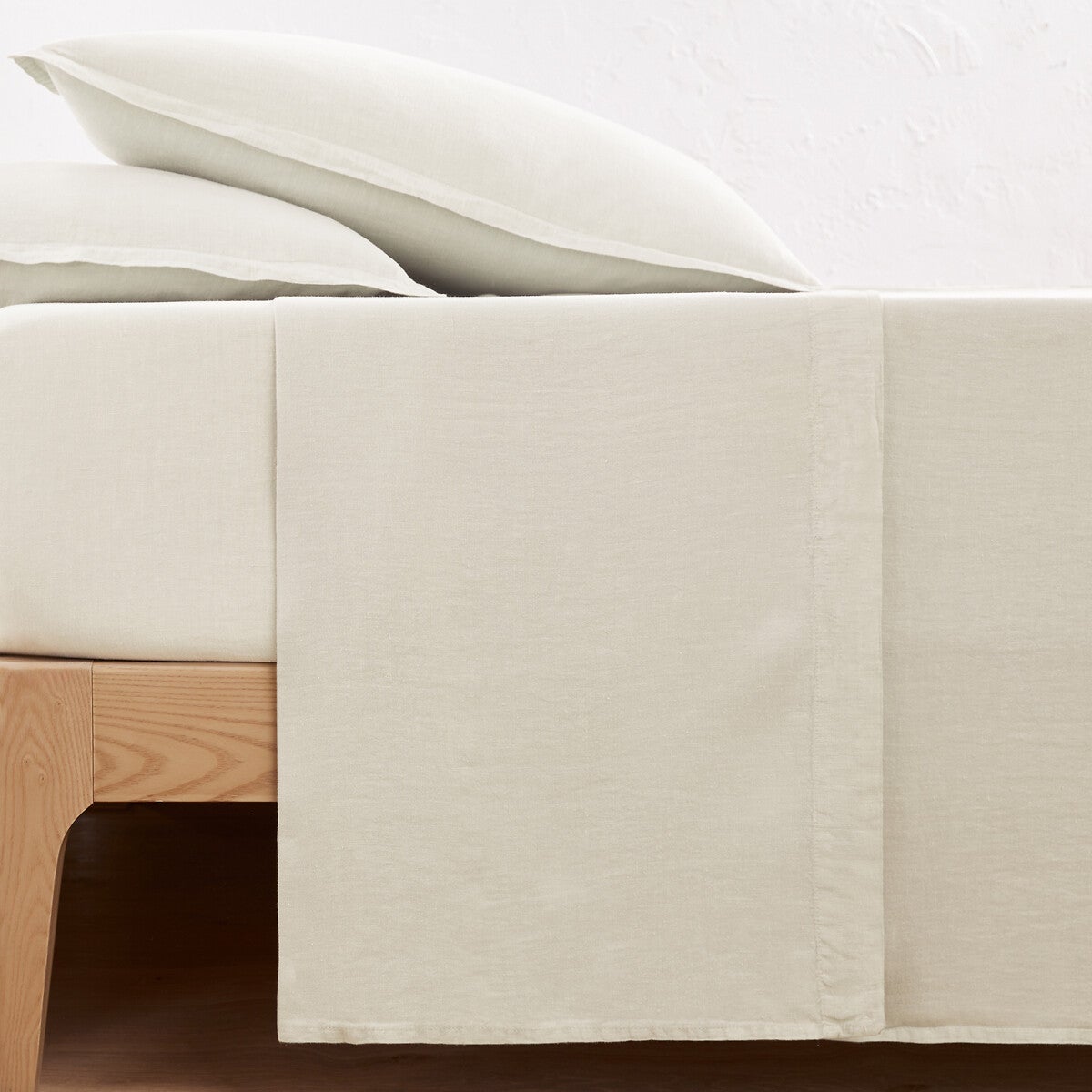 Drap plat uni en lin lavé, Linot - Ecru - 150 x 250 cm | Leroy Merlin