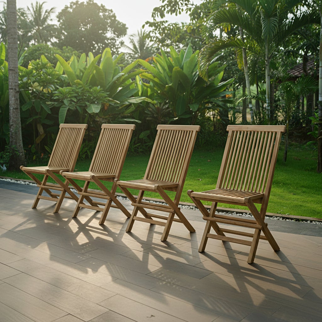 Chaise de jardin sans coussin Java en Teck Marron | Leroy Merlin