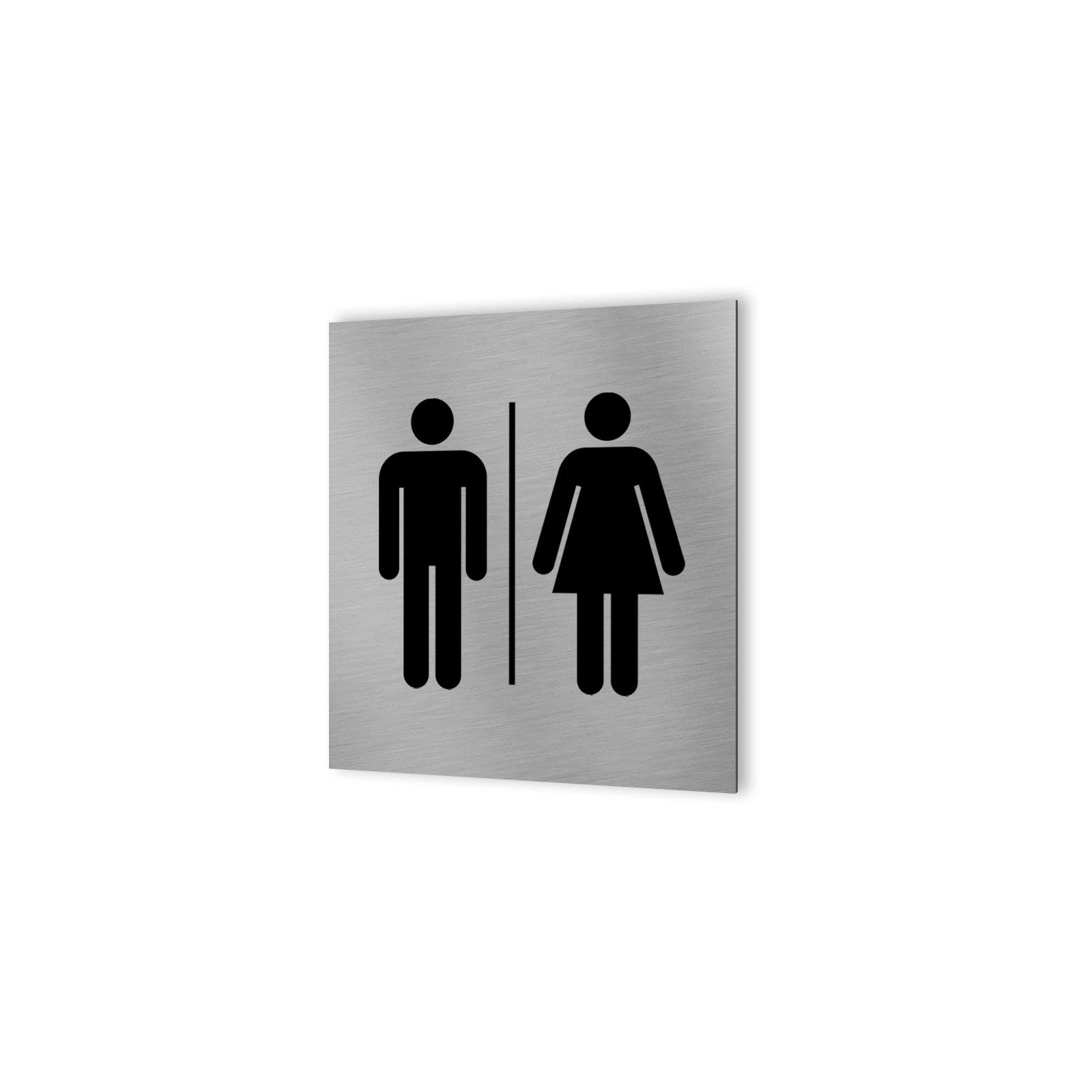 Pictogramme WC format 20 cm x 20 cm en Dibond Aluminium brossé - Modèle ...