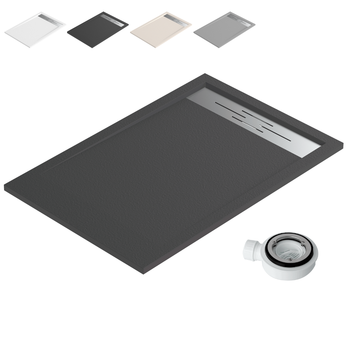 Receveur de Douche en Résine Antidérapant avec Bonde et Grille ...