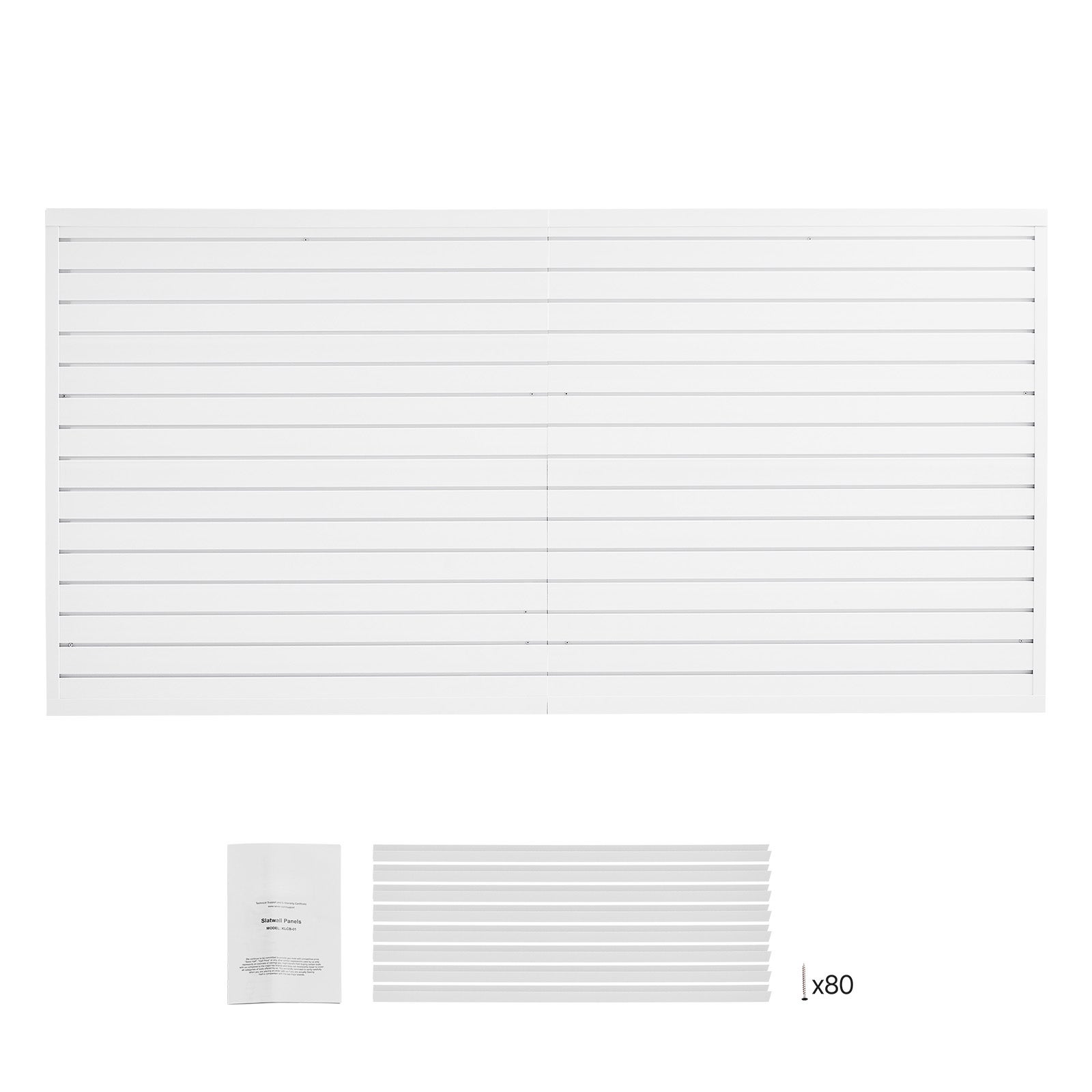 Panel de pared de listones de PVC SucceBuy 2,4 x 1,2 m,blanco,con ...