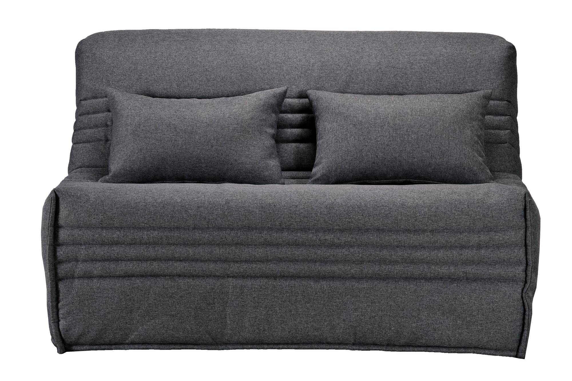Canapé BZ tissu matelas 15 cm Guidel CAMIF-140 x 200 cm-Gris Foncé ...