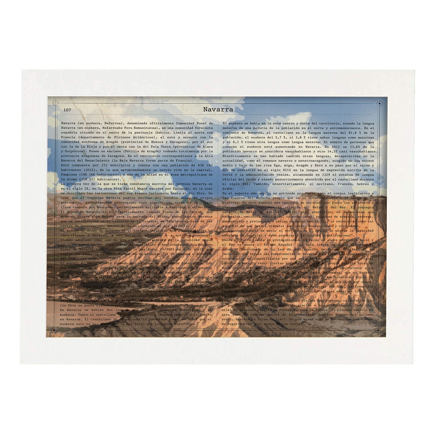 Affiche Navarra. Plaques Des Communautés Autonomes D'espagne. Châssis ...