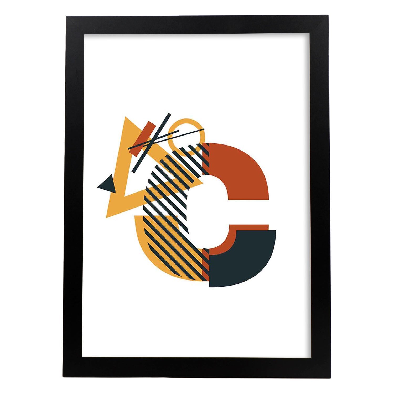Poster De Letra C. Lamina Estilo Geometria Con Formas Con Imagenes Del ...