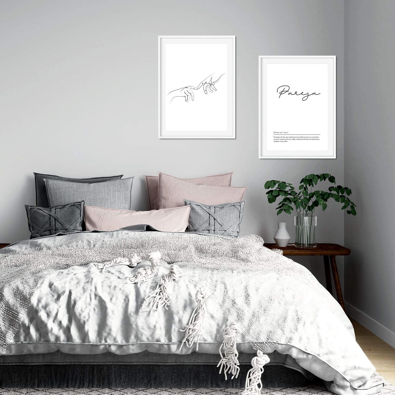 Ensemble De 2 Affiches Lignes Féminines Et Mots Nordiques Noir Et Blanc ...